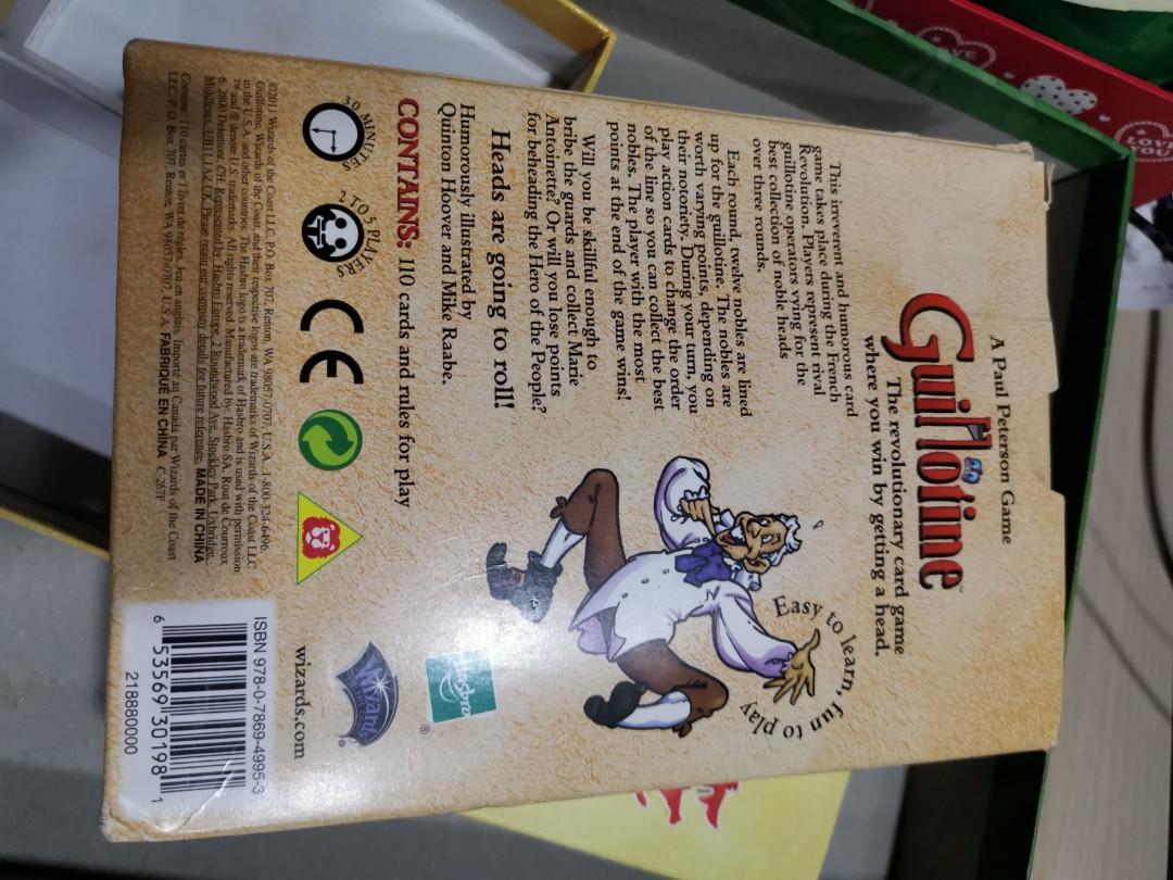 Guillotine Card Game with sleeves, Hobbies & Toys, Toys & Games on ...