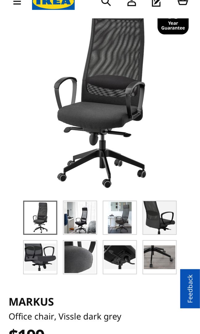 Ikea Markus Office Chair, Furniture & Home Living, Furniture, Chairs on ...