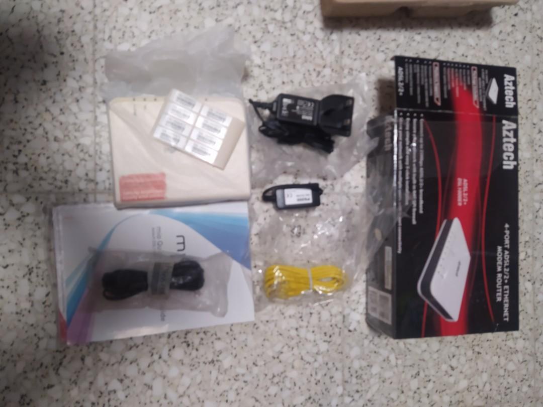 Singtel Aztech 4-port ADSL 2/2+ Ethernet Modem Router, Computers & Tech ...