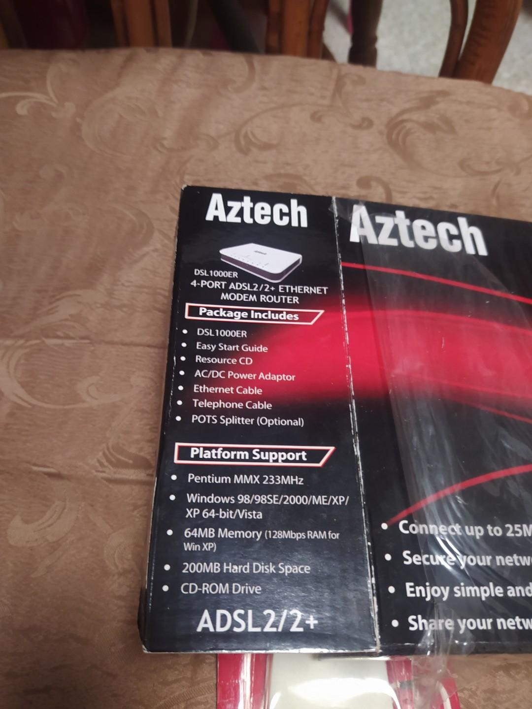 Singtel Aztech 4-port ADSL 2/2+ Ethernet Modem Router, Computers & Tech ...