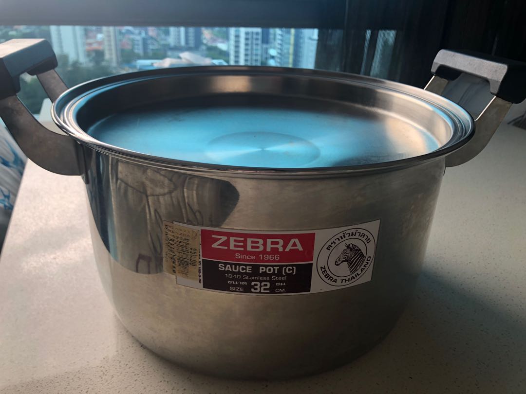 Stainless Steel Zebra 32cm pot., Furniture & Home Living, Kitchenware ...
