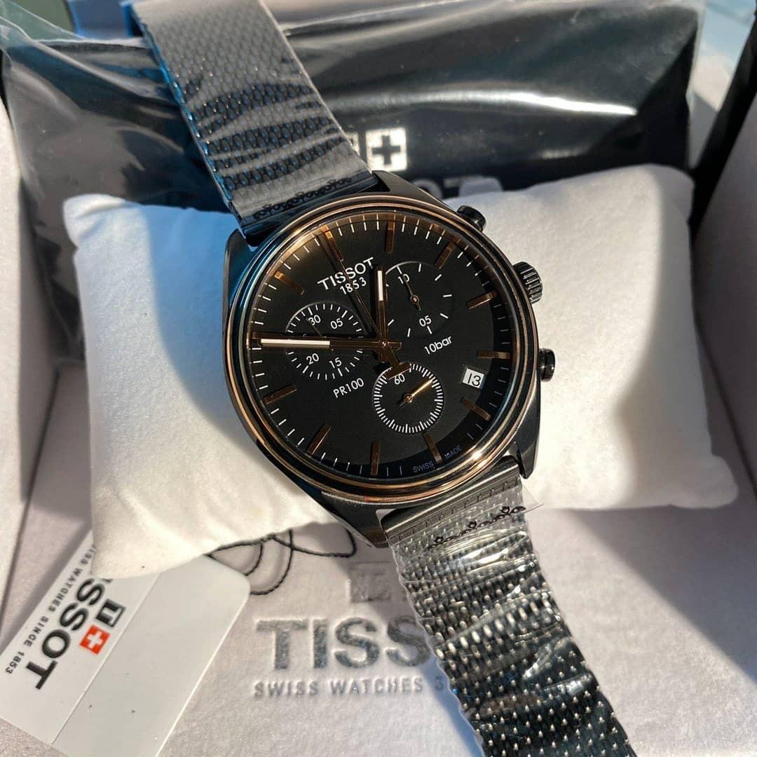 Tissot PR 100 Chronograph Black Dial Men's Watch T101.417.23.061.00, Men's Fashion, Watches ...