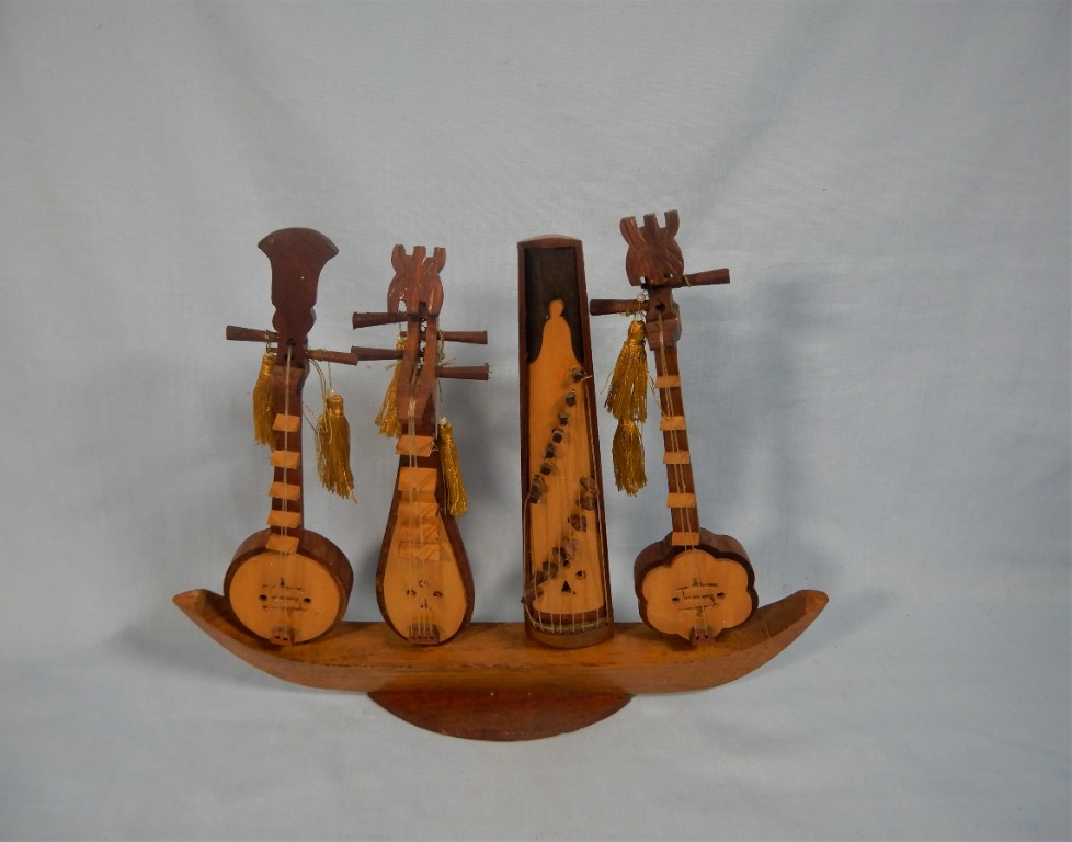 Vintage Chinese wooden string musical instruments set of 4, Furniture ...