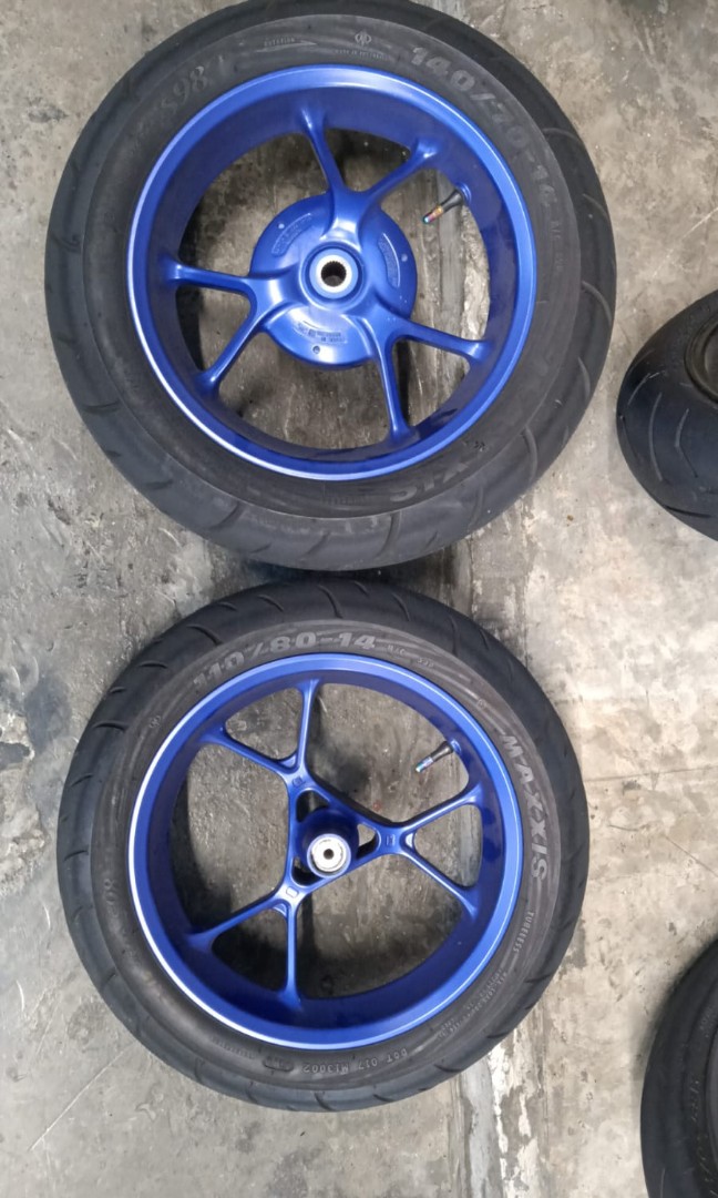 Aerox Rim + Tyre, Motorcycles, Motorcycle Accessories on Carousell