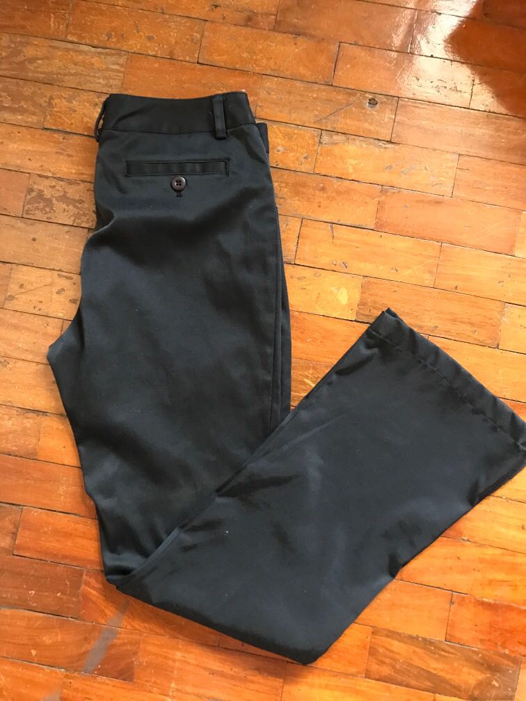 Black flare slacks, Men's Fashion, Bottoms, Trousers on Carousell