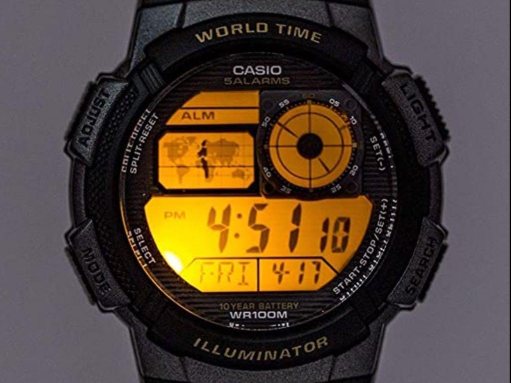 Casio Illuminator AE1000 Aircraft Digital Rubber Watch AE1000W-3A Brand ...