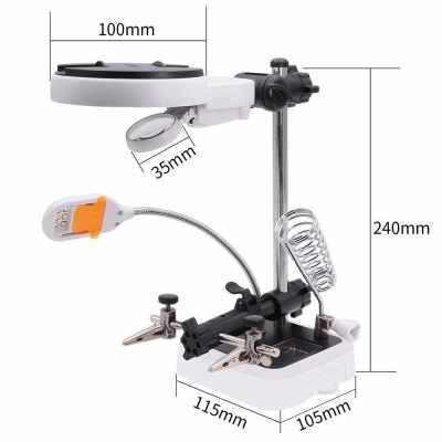 DIY PCB Soldering Desk Magnifier Warm and Cold Color Temperature LED ...