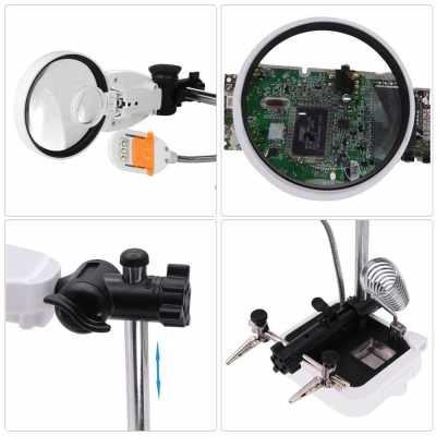 DIY PCB Soldering Desk Magnifier Warm and Cold Color Temperature LED ...