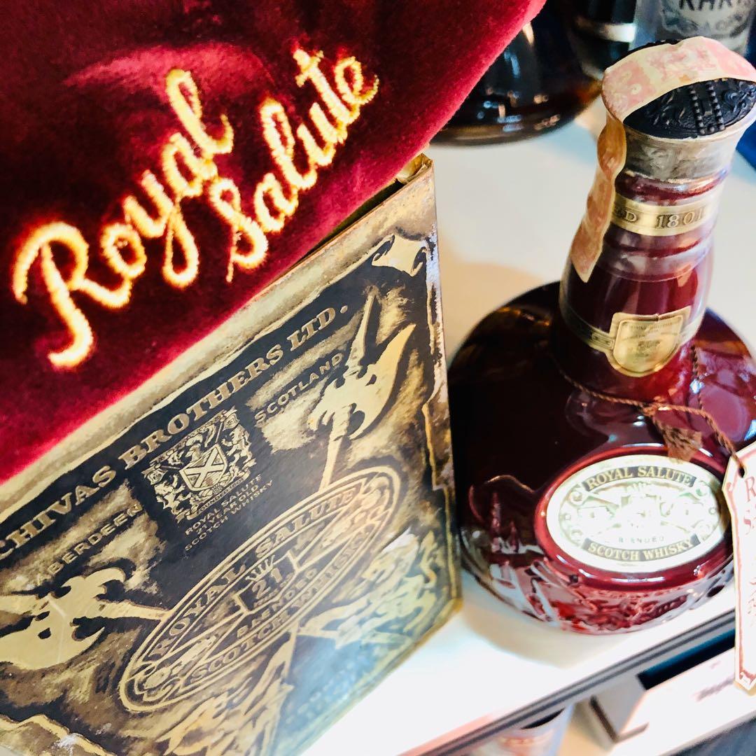1L Chivas 21 Regal Ruby Ceramic Decanter Full Set 1000ml, Food & Drinks ...