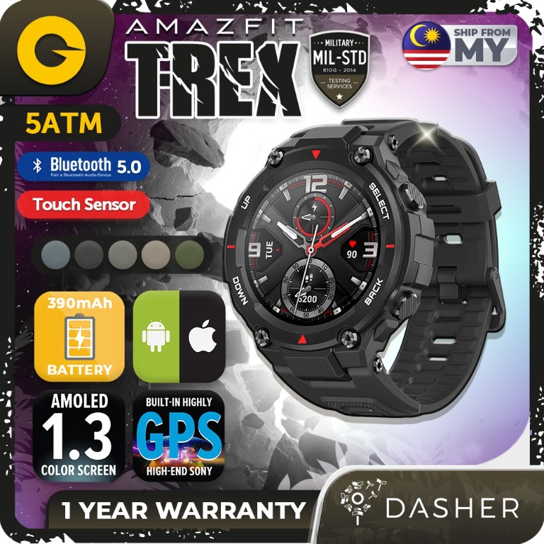 【English Version】Amazfit T-Rex Huami Smart watch 47mm AMOLED Strong ...