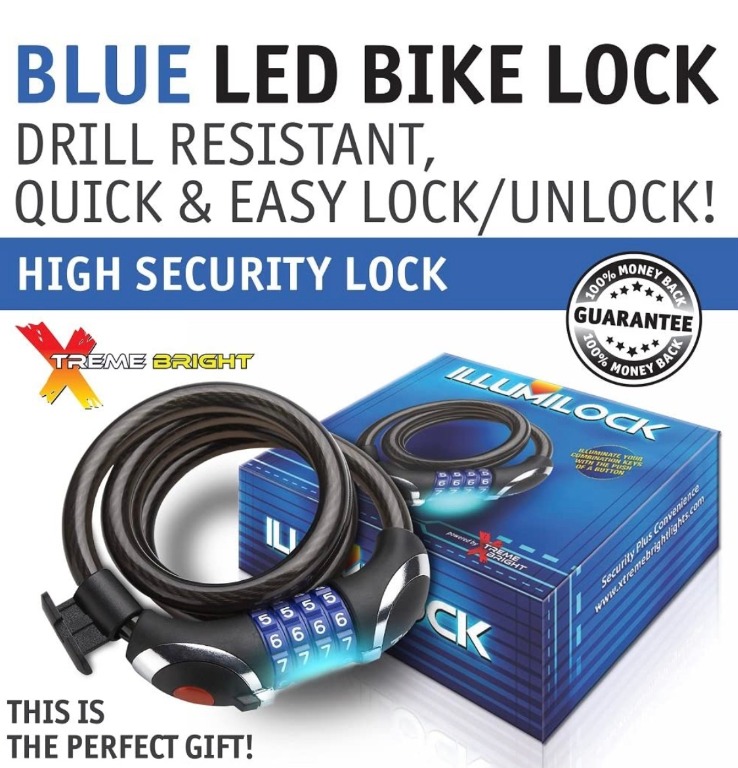 Illumilock LED Bicycle lock / PMD lock Glow in the dark lock, Bicycles ...