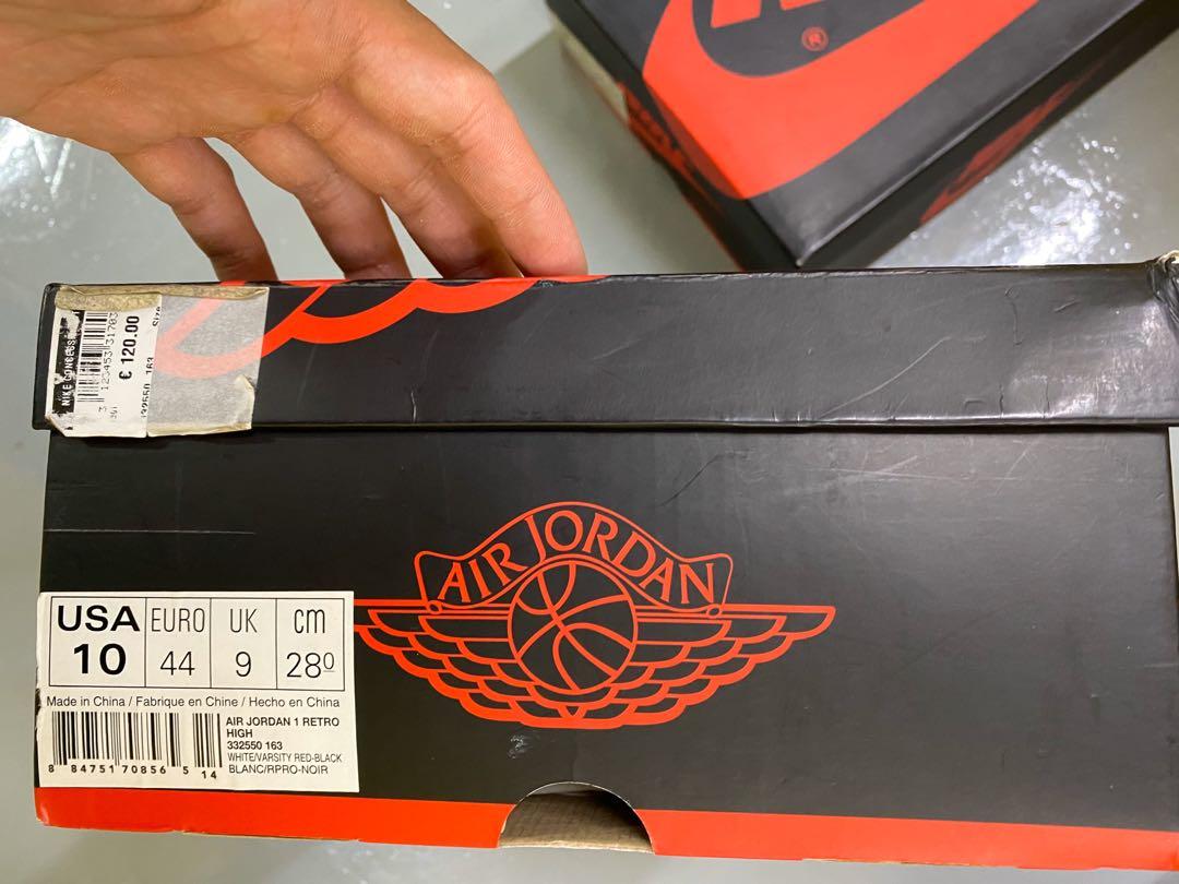 Nike Air Jordan 1 Retro High Chicago Bulls Og Bred Black toe off white US10 aj1, 男裝, 鞋, 波鞋 ...