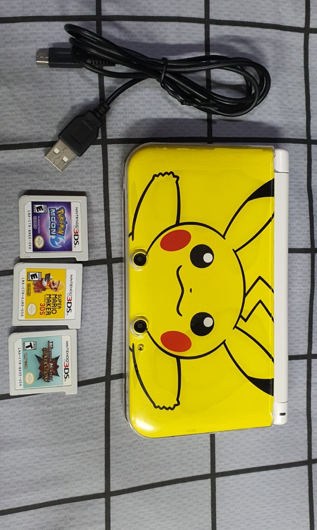 Pikachu 3DS XL with 3 games, Video Gaming, Video Games, Nintendo on ...