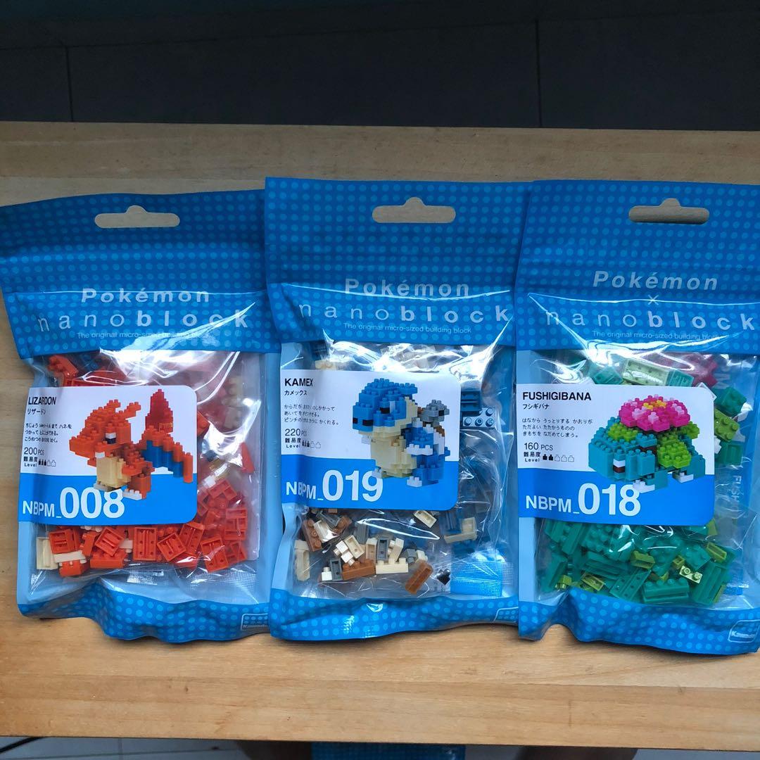 Pokemon Nanoblocks (Charizard, Blastoise, Venusaur), Hobbies & Toys, Toys & Games on Carousell