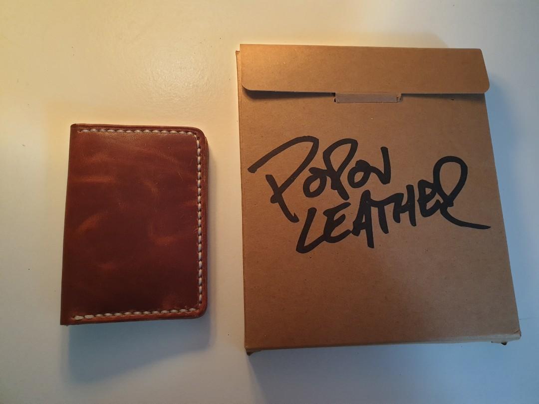 Popov Leather "English Tan" Horween Derby 5 card wallet, Men's Fashion ...