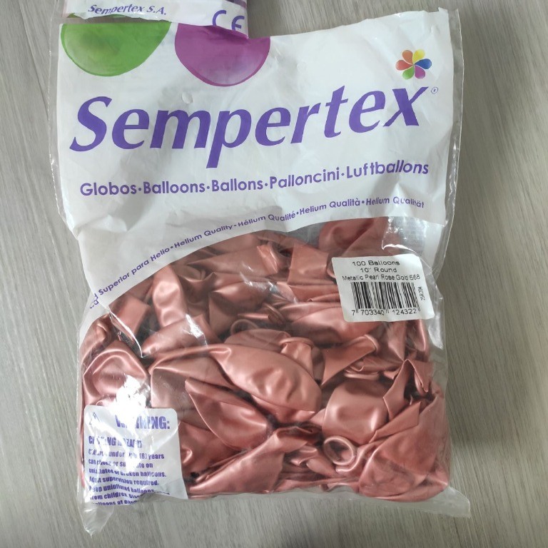 Sempertex Rose Gold 10" Latex Balloon, Hobbies & Toys, Stationery ...
