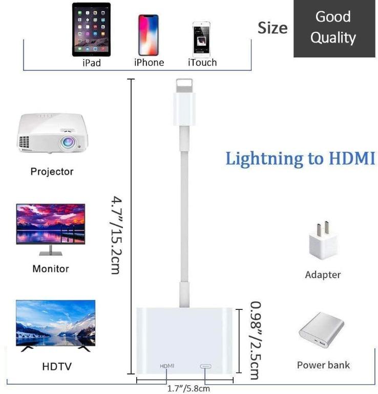 [Apple MFi Certified] Lightning to HDMI Adapter for iPhone, 1080P ...