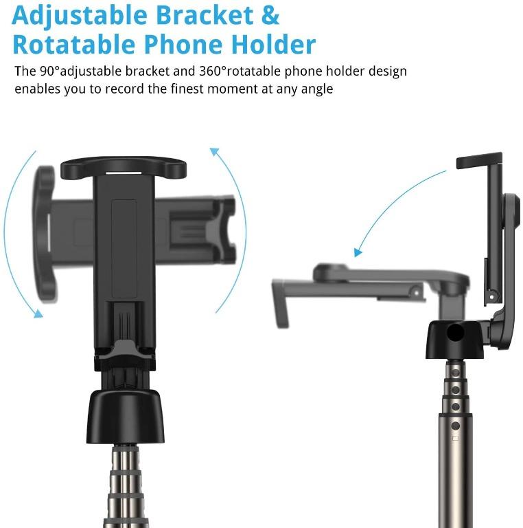 Atumtek Bluetooth Selfie Stick Tripod 360° Rotation Mini Extendable
