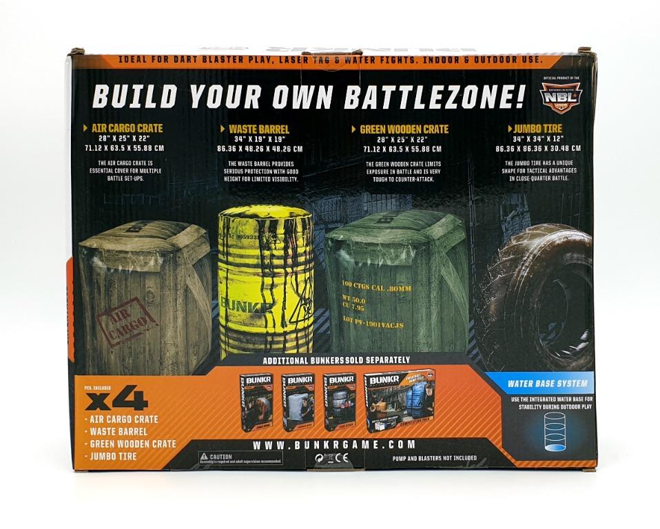 BUNKR Inflatable Battlezone Battle Royale Set (4 Piece) Nerf, Xshot ...
