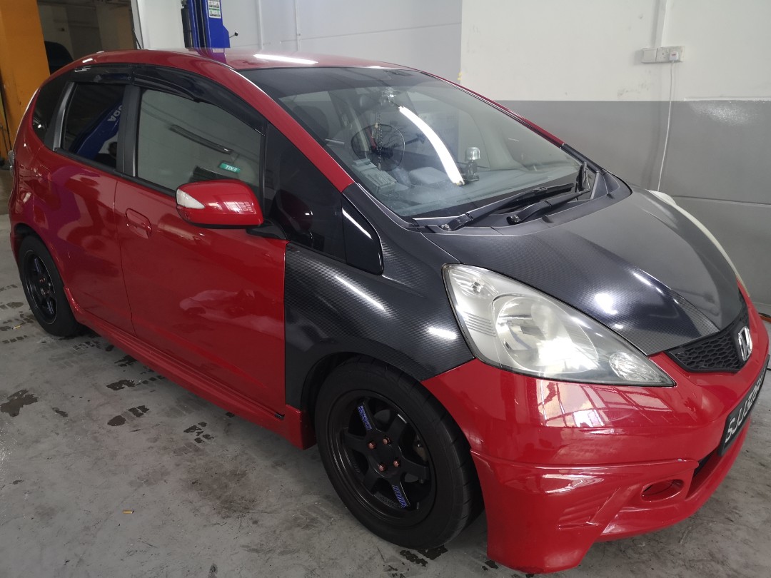 Honda Fit 1.3A G Fender bonnet wrap glossy 6D carbon, Car Accessories ...