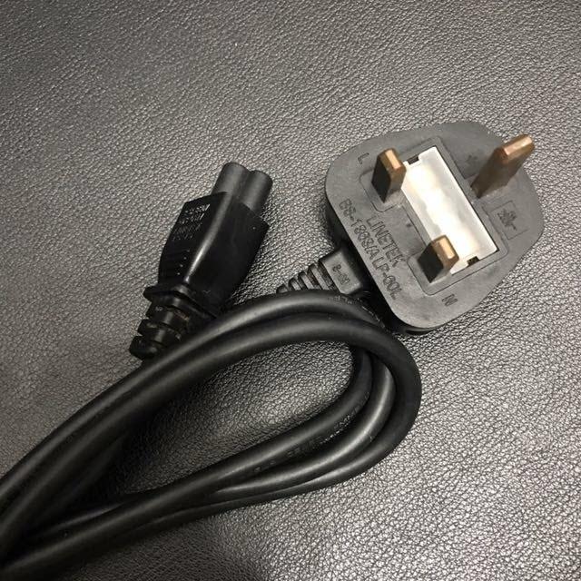 🔌【[IEC C5】3-Pin UK Plug [Clover Leaf/Mickey Mouse] Mains Power Cord – SG Safety Mark – 1.0 m, TV ...