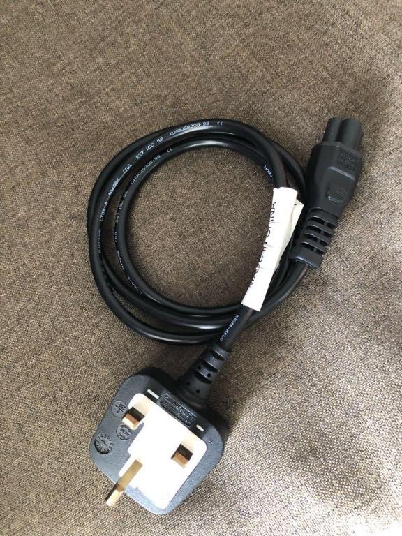 🔌【[IEC C5】3-Pin UK Plug [Clover Leaf/Mickey Mouse] Mains Power Cord – SG Safety Mark – 1.0 m, TV ...
