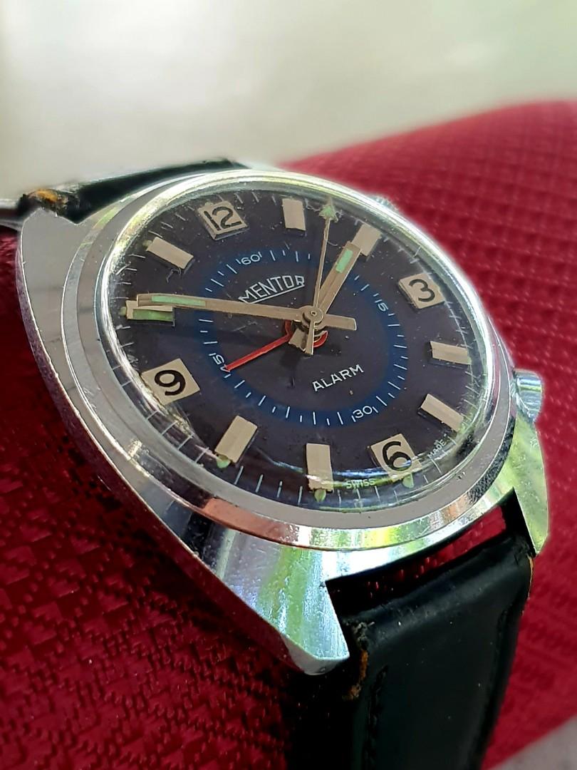 Mentor (1970s) Vintage Manual Wind Alarm Watch, Women's Fashion ...