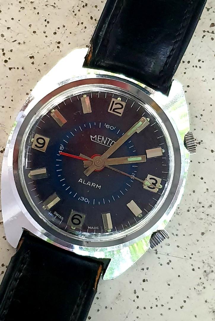 Mentor (1970s) Vintage Manual Wind Alarm Watch, Women's Fashion ...