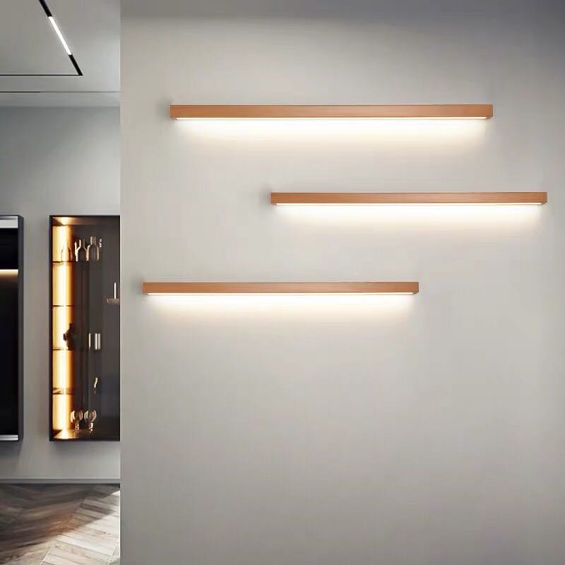 PO LED Wooden Strip Wall Light, Furniture & Home Living, Lighting ...