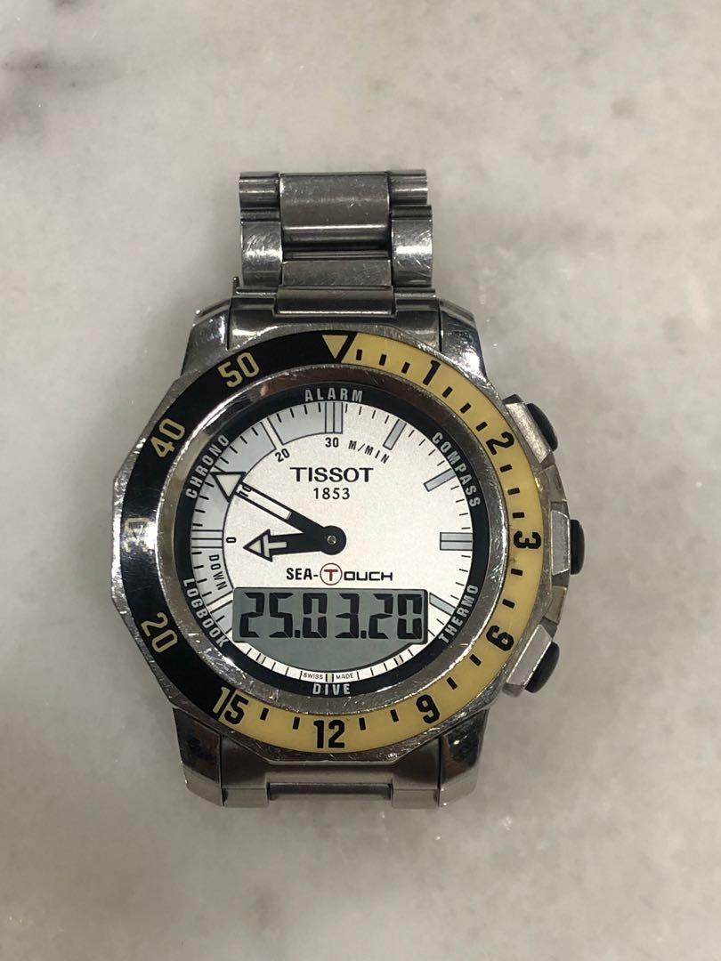 Tissot Sea Touch Chrono analog digital white dial men’s watch (Sapphire ...