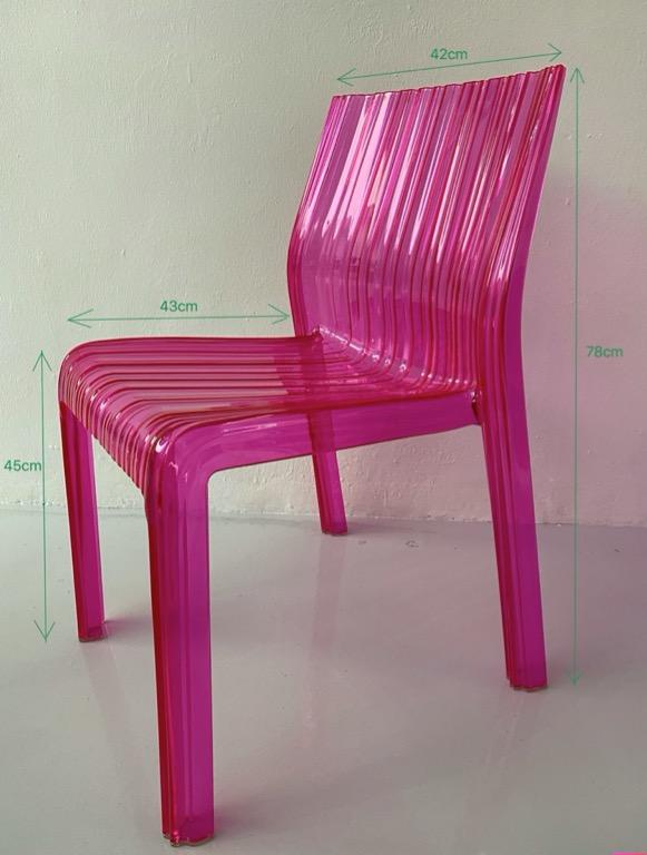 Transparent pink colour chair, Furniture & Home Living, Furniture ...