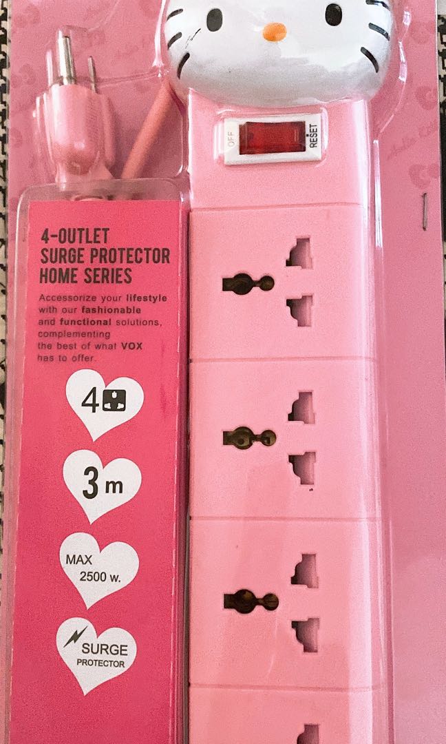BNIP 100% original hello kitty extension cord, TV & Home Appliances, Electrical, Adaptors ...