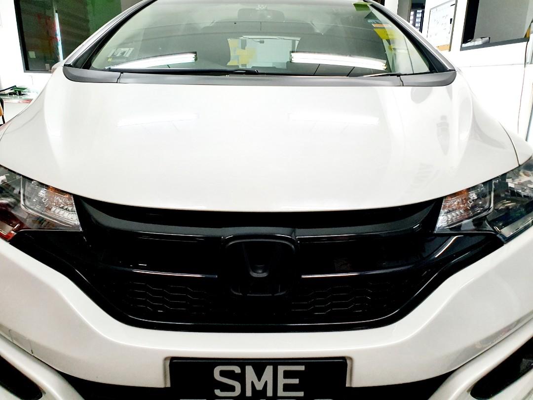 Honda Fit Front grill wrap gloss black, Car Accessories, Car Workshops ...