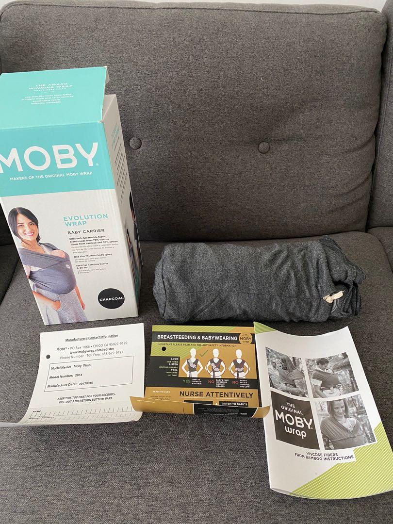 Moby Evolution Wrap in Charcoal, Babies & Kids, Going Out, Carriers & Slings on Carousell