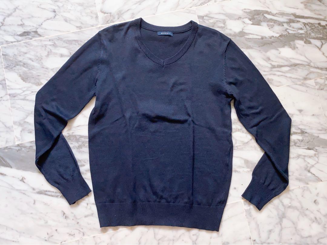 Navy Blue Ribbed Sweater, Women's Fashion, Tops, Sleeveless on Carousell