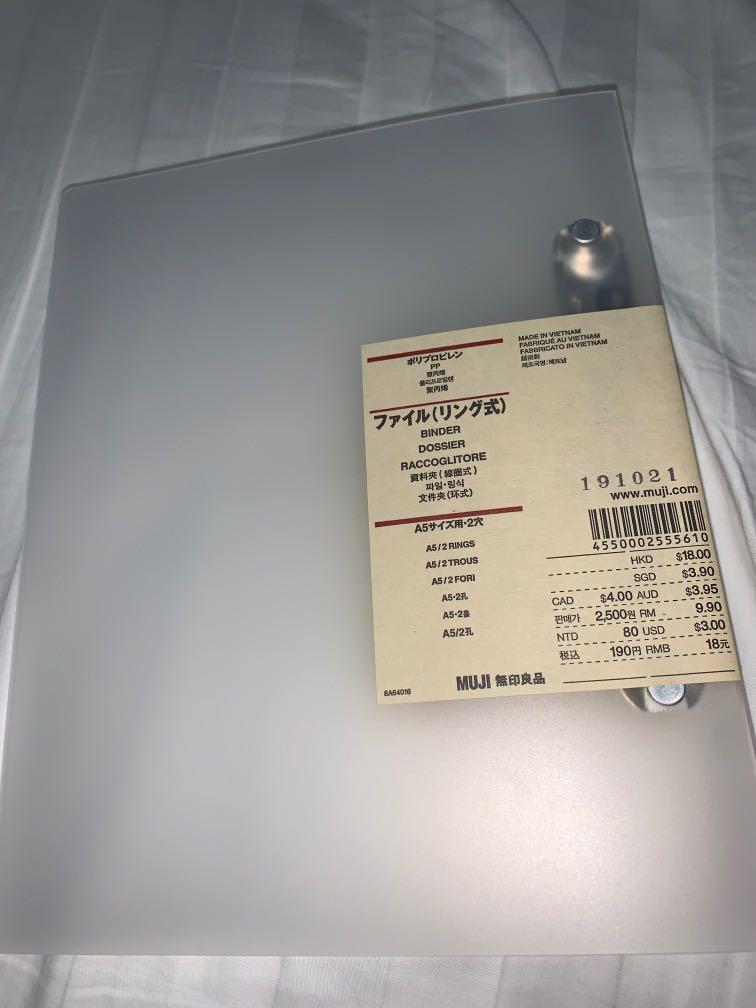 A5 Muji ring file, Hobbies & Toys, Stationery & Craft, Stationery ...