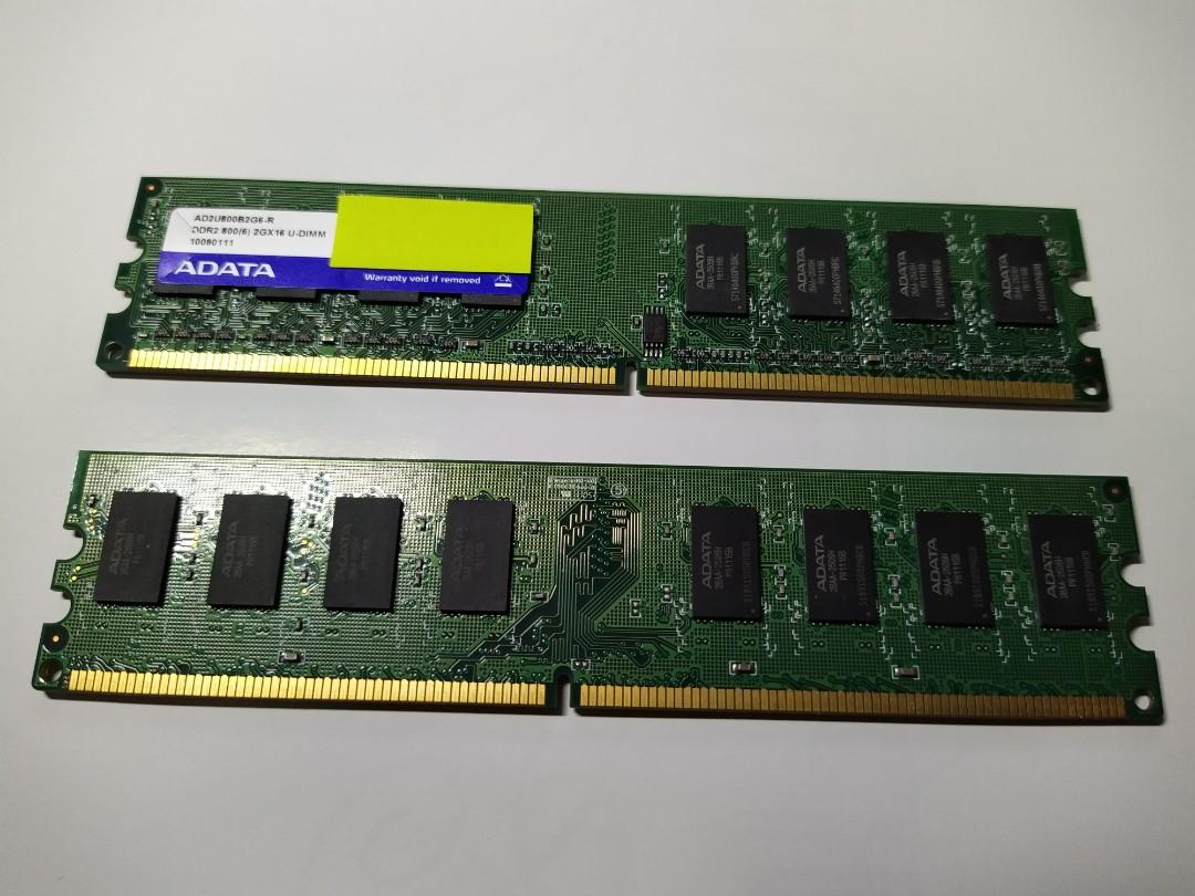 ADATA DDR2 800 4GB (2GB x 2) with opened original package, labelled ...