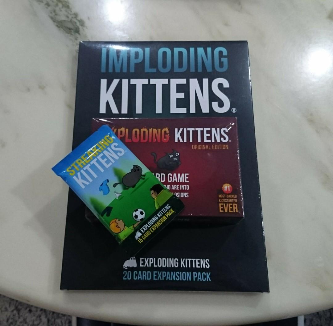 (Authentic) Exploding Kittens Card Game Bundle Imploding Streaking ...
