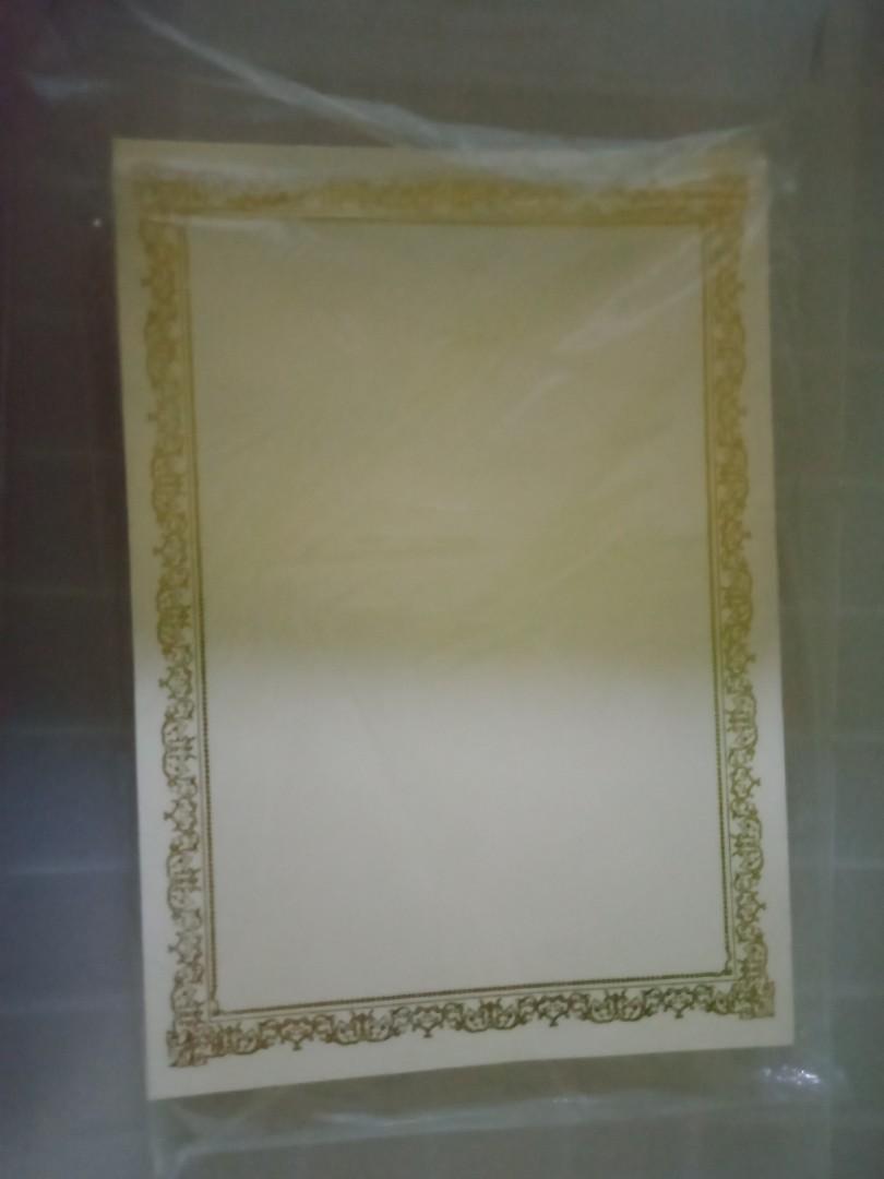Border paper. Certificate/ Invitation card, Hobbies & Toys, Stationery ...