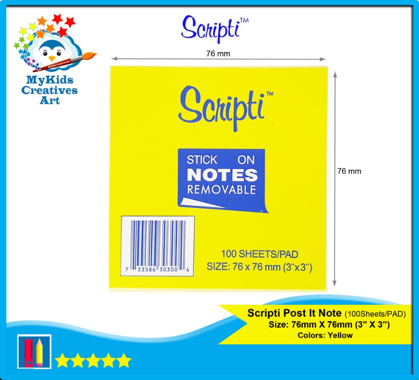 Scripti Post It Sticky Note, Hobbies & Toys, Stationery & Craft ...