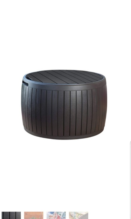 (WTS) Keter Outdoor Storage Circular Round Coffee Table 37 Gallon Circa ...