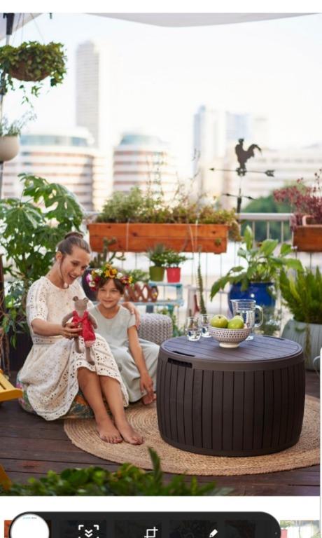 (WTS) Keter Outdoor Storage Circular Round Coffee Table 37 Gallon Circa ...