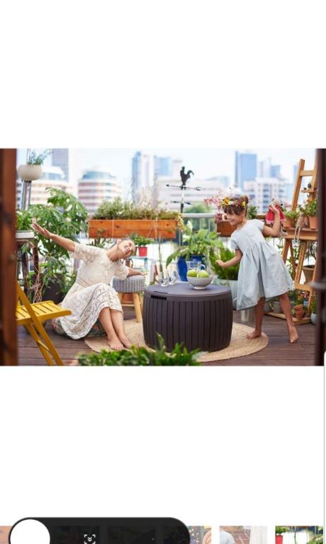 (WTS) Keter Outdoor Storage Circular Round Coffee Table 37 Gallon Circa ...