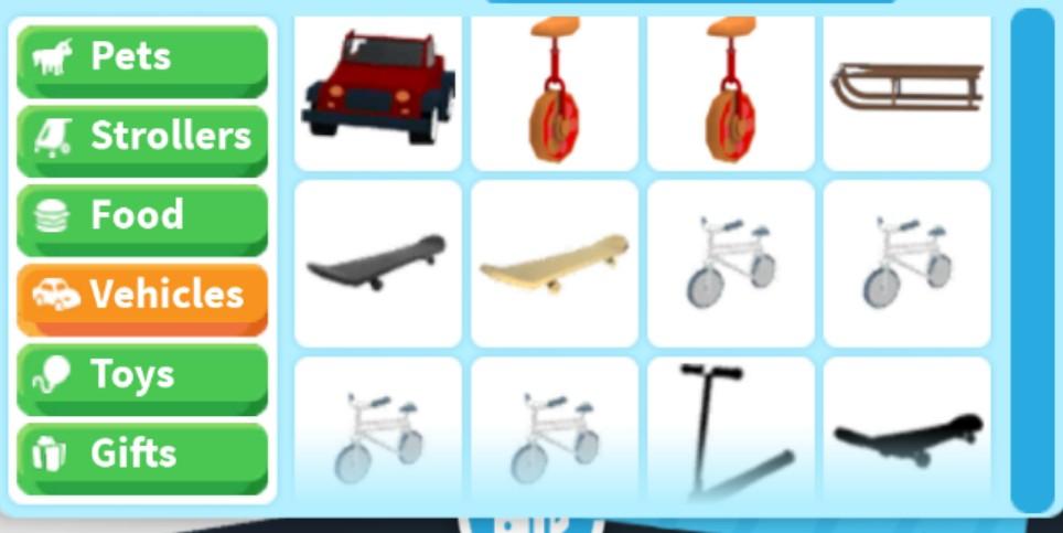 ADOPT ME VEHICLES, Video Gaming, Gaming Accessories, Game Gift Cards ...