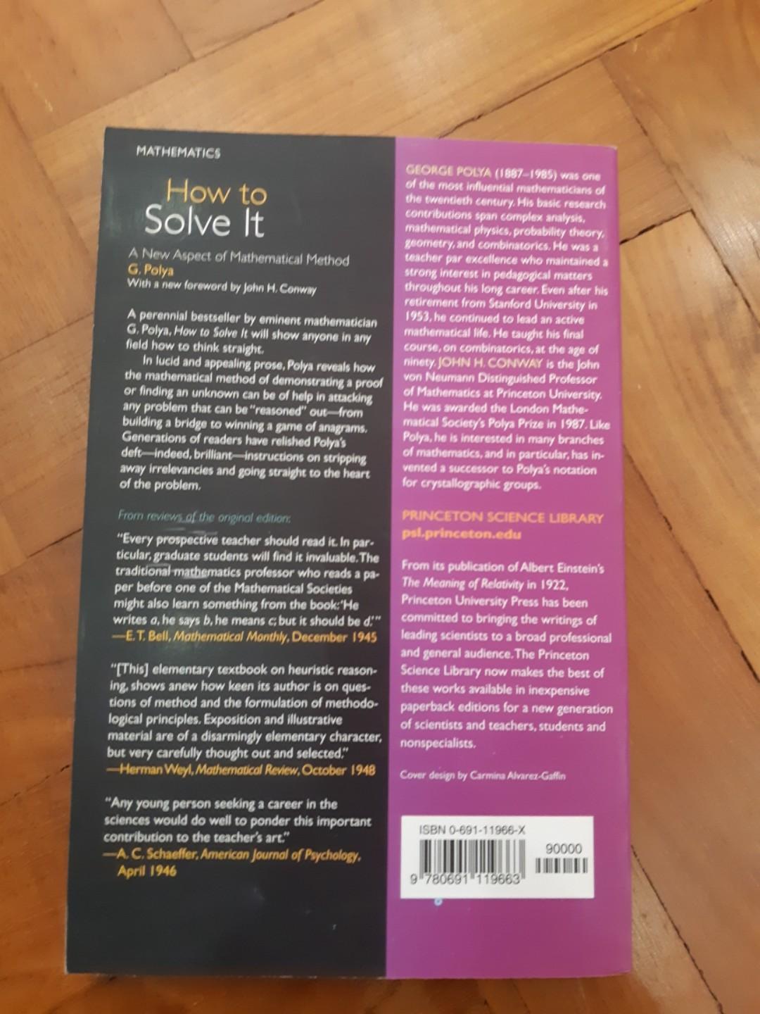 How to solve it- a new aspect of mathematical method, Hobbies & Toys ...