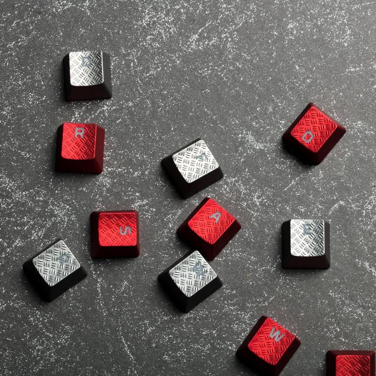 Hyper X FPS & MOBA Gaming Keycaps Upgrade Kit - Red or Titanium (Silver ...