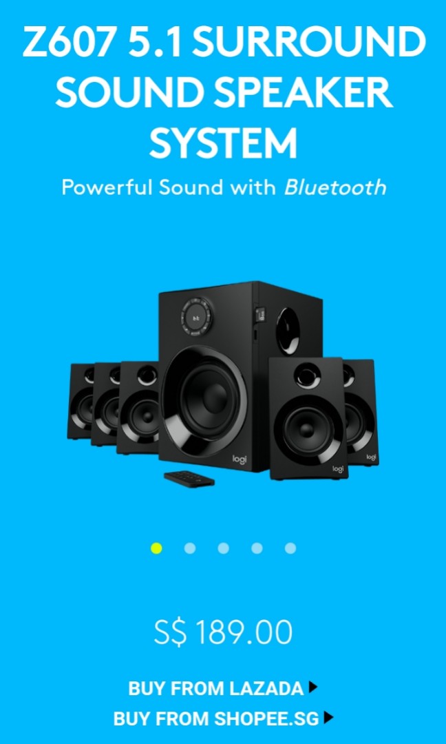 Logitech Z607 5.1 surround speaker., Audio, Soundbars, Speakers ...