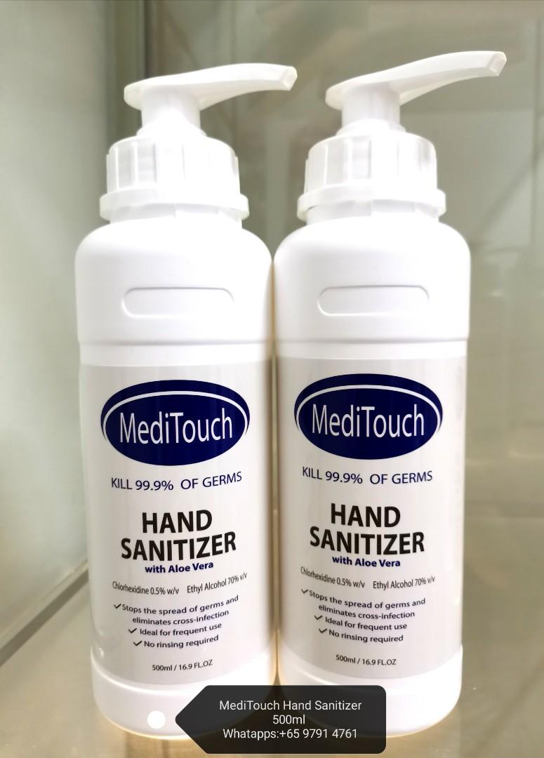 Meditouch Hand Sanitizer with Aloe Vera 500ml, Beauty & Personal Care, Sanitisers ...