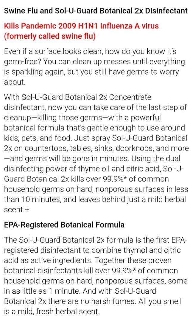 (Melaleuca) Sol-U-Guard Botanical Disinfectant, Everything Else on ...