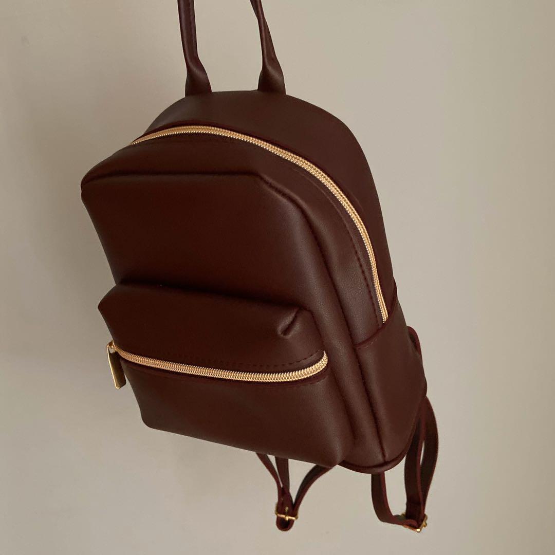 Mini Backpack - Maroon, Women's Fashion, Bags & Wallets, Backpacks on ...